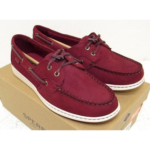Sperry | Shoes | Womens Sperry Topsider Coastfish Red Wine Nubuck Slip ...